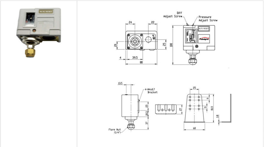 Công tắc áp lực hs 220 - Nhập khẩu chính hãng Hàn Quốc